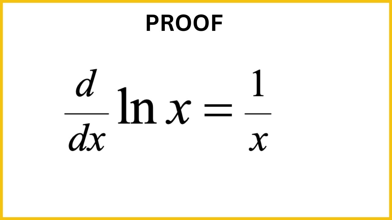 Proof of the derivative of the natural log - YouTube