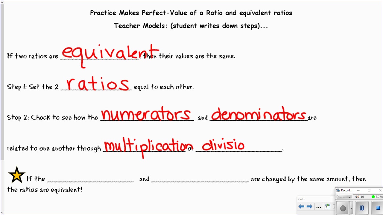 equivalent ratios Notes 5N - YouTube