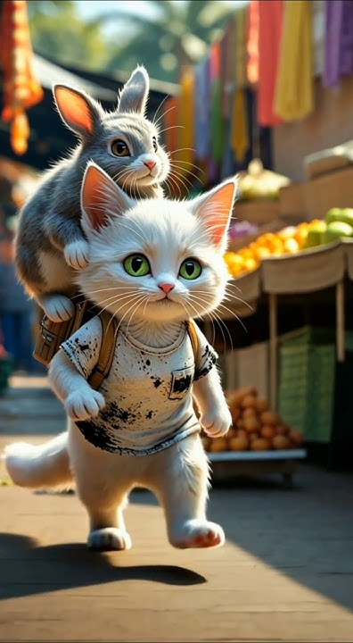 "Unlikely Best Friends: The Cat & Rabbit Bond"#shorts#cat#cat lover#kitten - YouTube