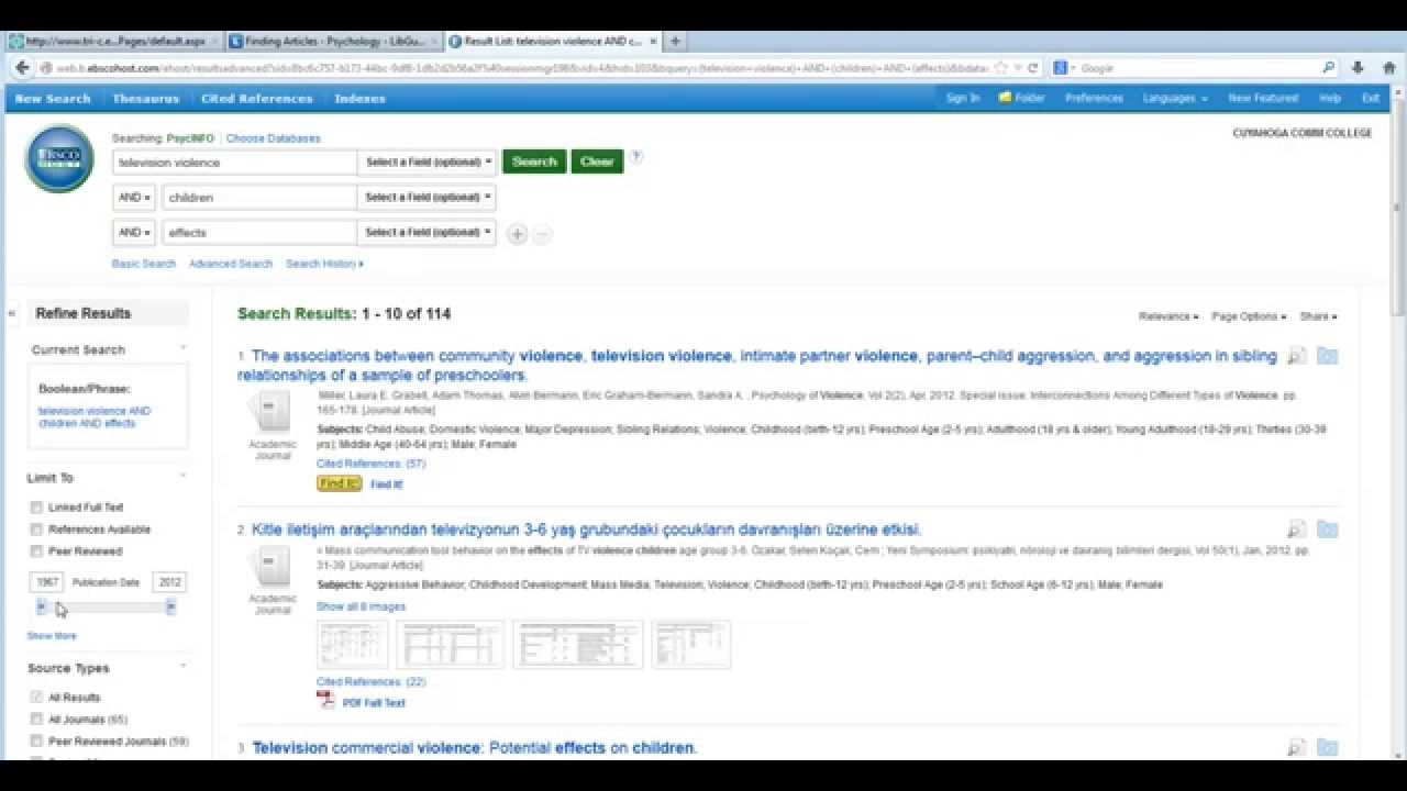 Using PsycINFO to Find Articles - YouTube