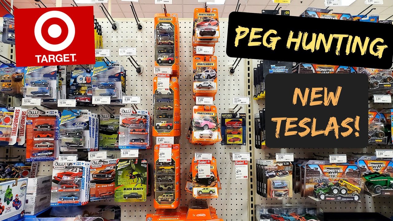Matchbox Peg Hunting at Target | New Tesla vehicles - YouTube