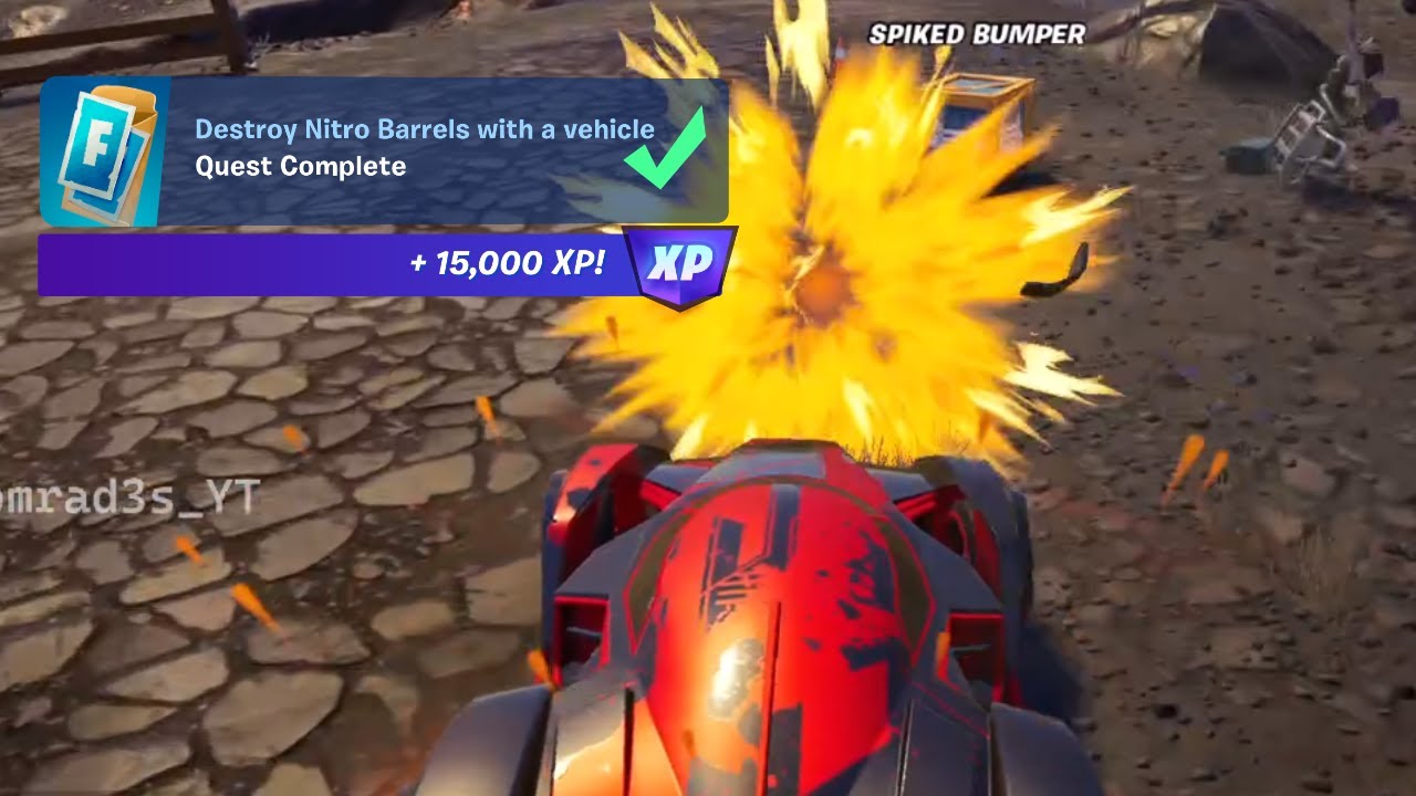 How to EASILY Destroy Nitro Barrels with a vehicle Fortnite - YouTube