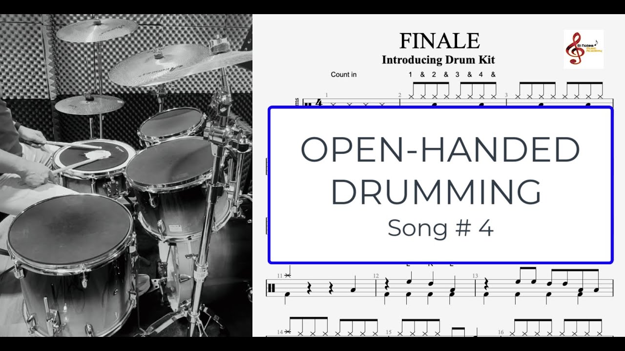 Finale - Introducing Drum Kit 1 - LEFT-HANDED DRUMMING ( open-handed ...