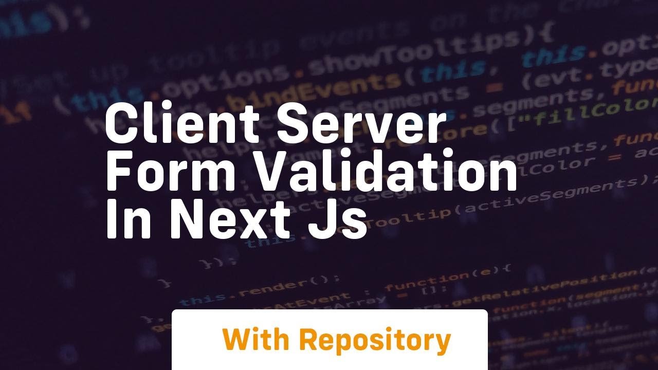 Client server form validation in next js - YouTube