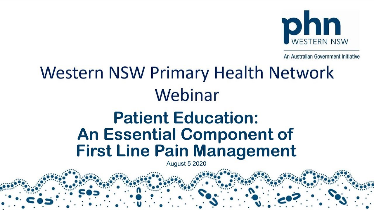 Patient Education: an Essential Component of First line Pain Management ...