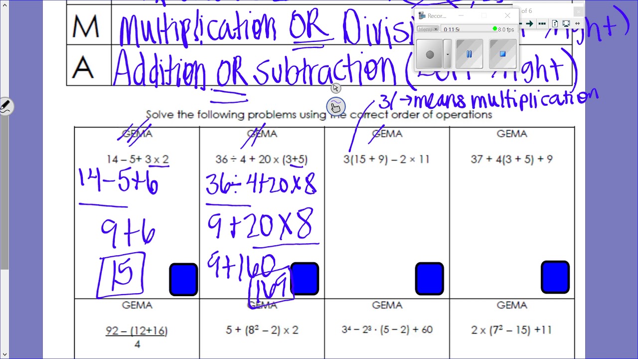 KMS 6th Grade Math - Order of Operations - YouTube