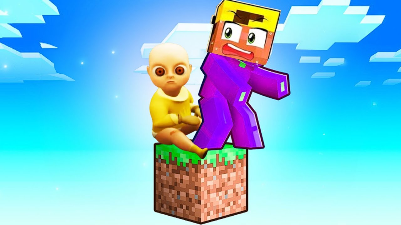 Minecraft ONE BLOCK mit BABY IN YELLOW! - YouTube