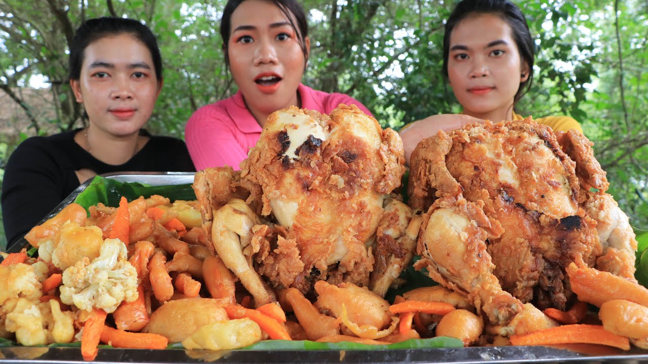 Yummy cooking chicken crispy with vegetable recipe - cooking and eating ...