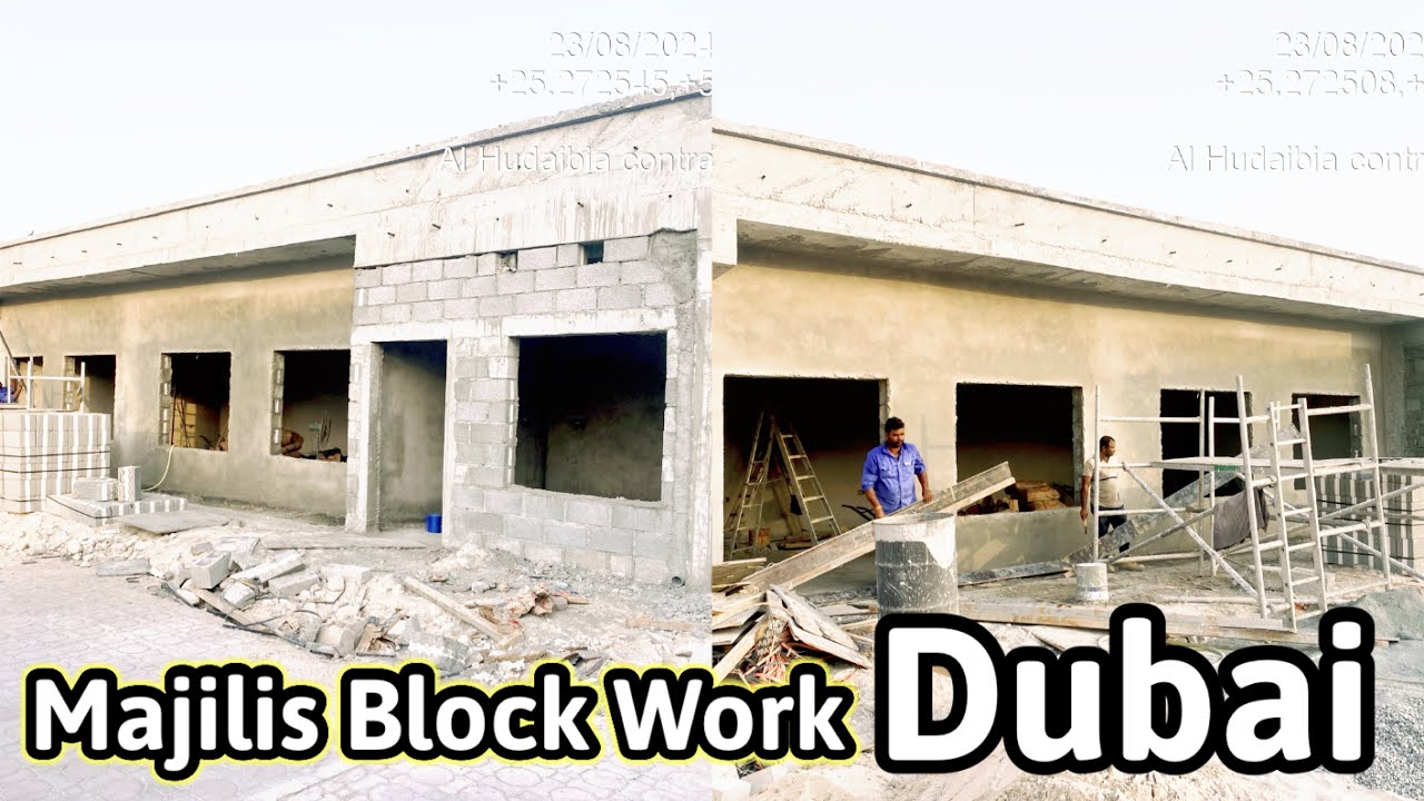 Step:28/Majilis Block Work Dubai/External Plaster/Parapet Decor Work ...