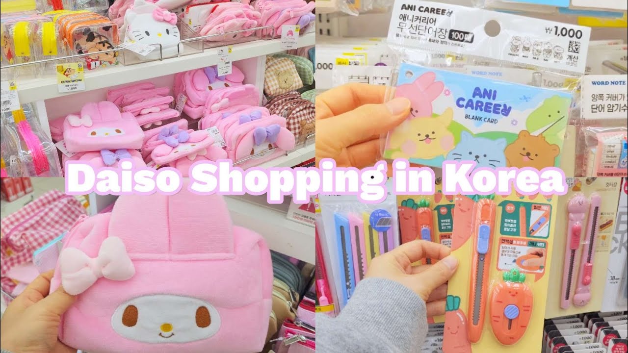 shopping in Korea vlog | cute stationery haul | New Daiso Korea | daiso ...