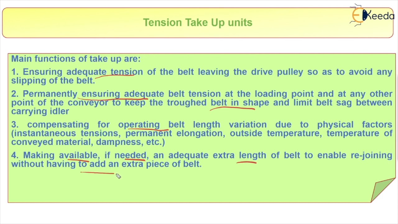 Design of Tension Take Up Unit - Design of Belt Conveyors - Design of ...