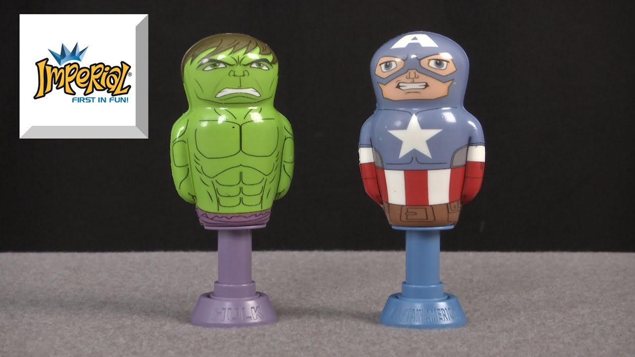 Marvel Avengers Assemble Power Poppers from Imperial Toy - YouTube