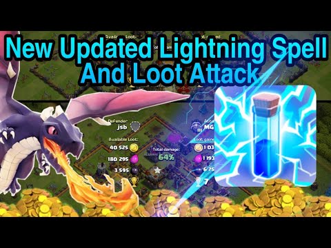 New Updated Lightning Spell And Highest Loot Attack । Coc New Lightning ...