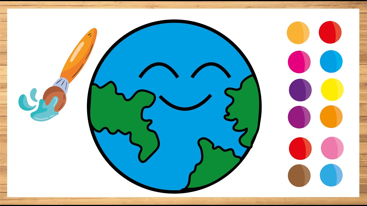 How to Draw Earth Easy and Cute 🌍 - YouTube