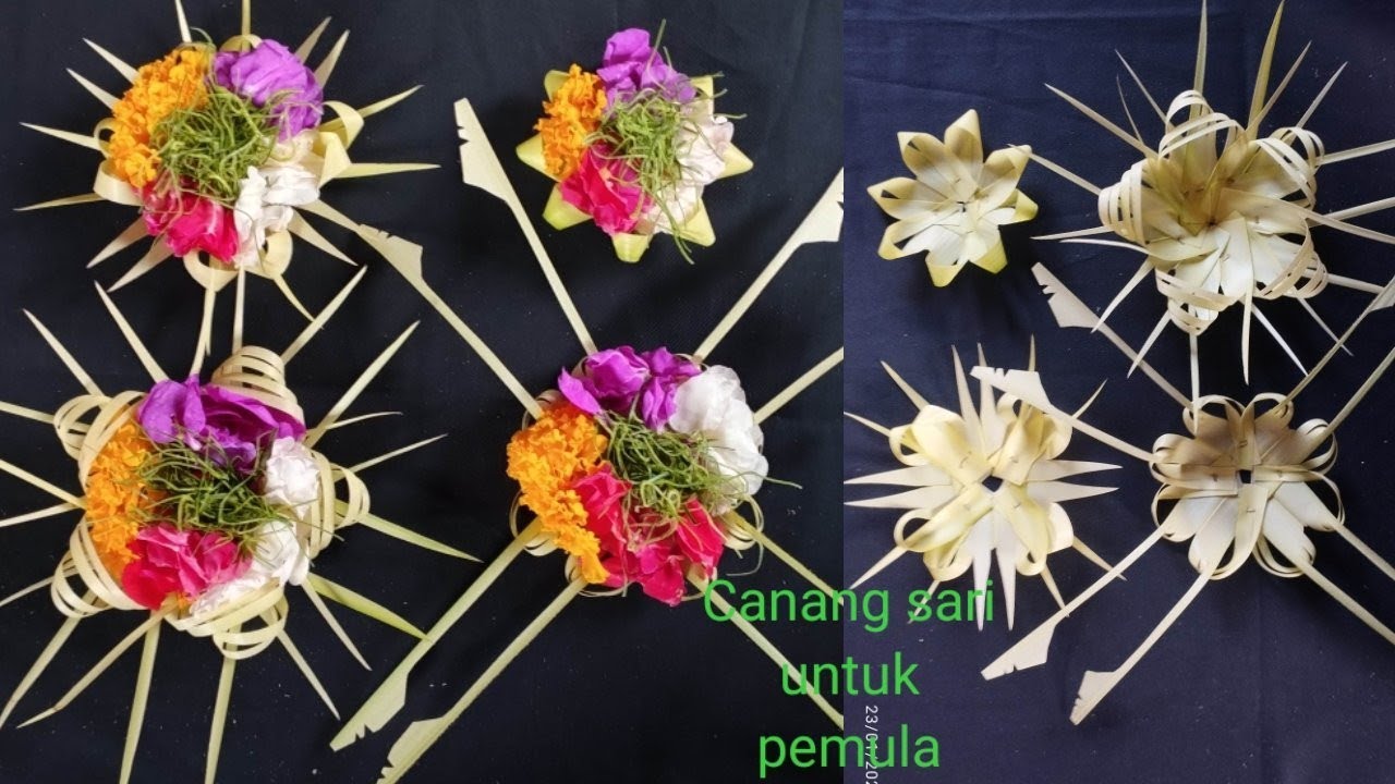 4 cara membuat canang sari sederhana untuk pemula - YouTube