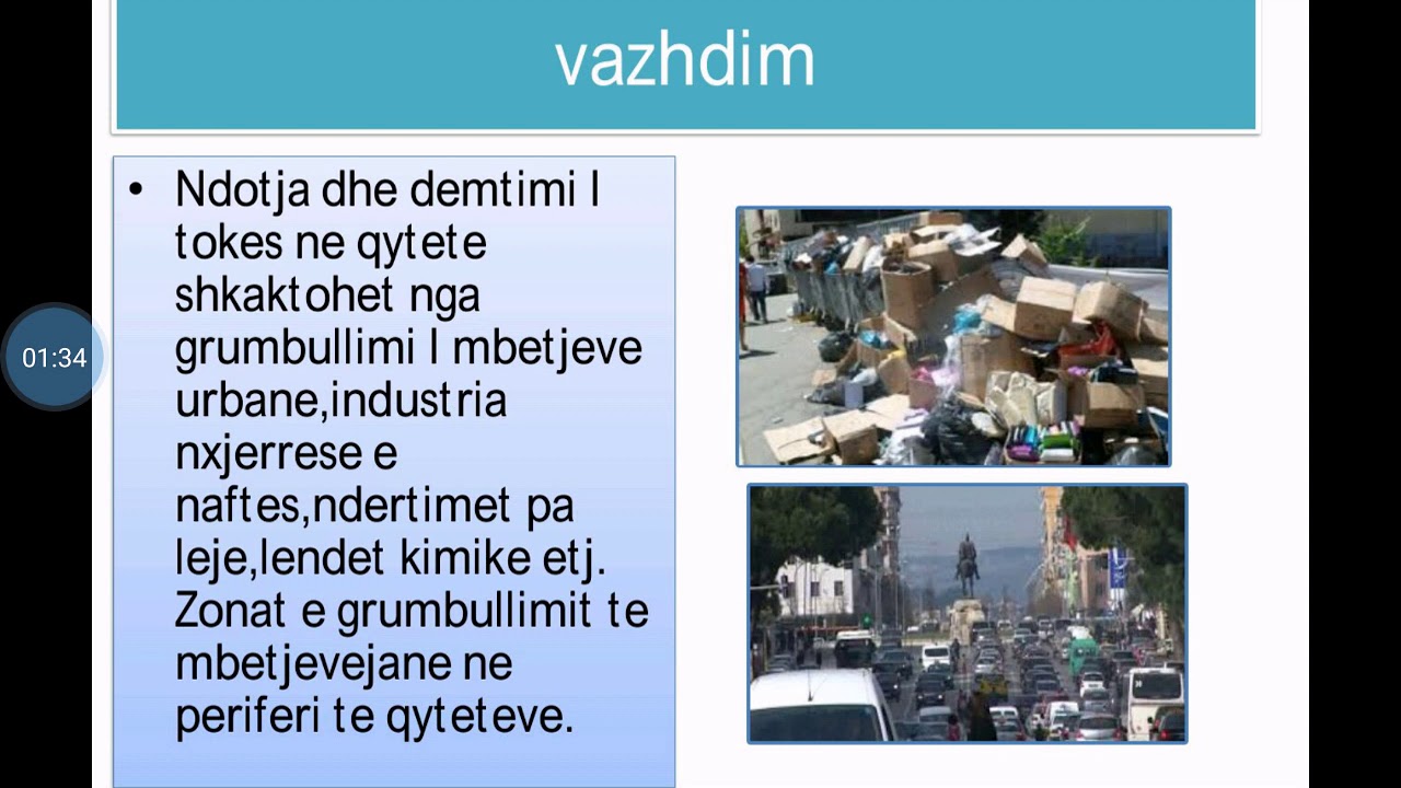 Tema Ndotja në qendrat urbane - Lënda Gjeografi - Klasa 7 - Mësuese ...