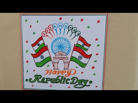 Republic Day Drawing || Republic Day Poster || 26th January Drawing ...