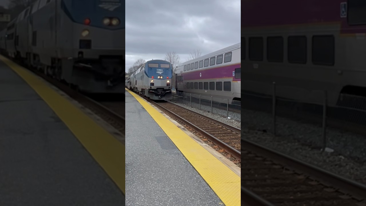 Amtrak & MBTA meet! #mbta #amtrak - YouTube