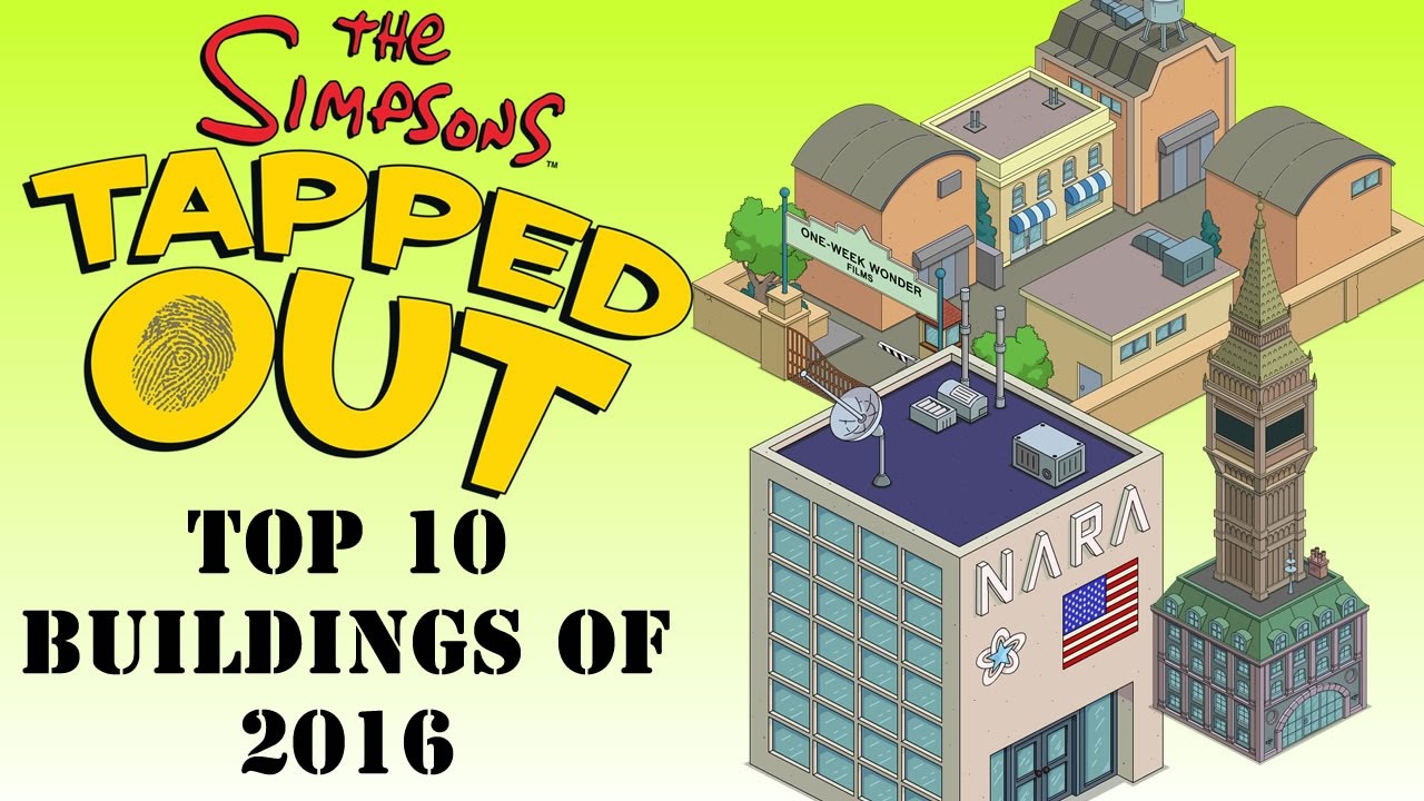 Top 10 Buildings of 2016 In The Simpsons Tapped Out - YouTube
