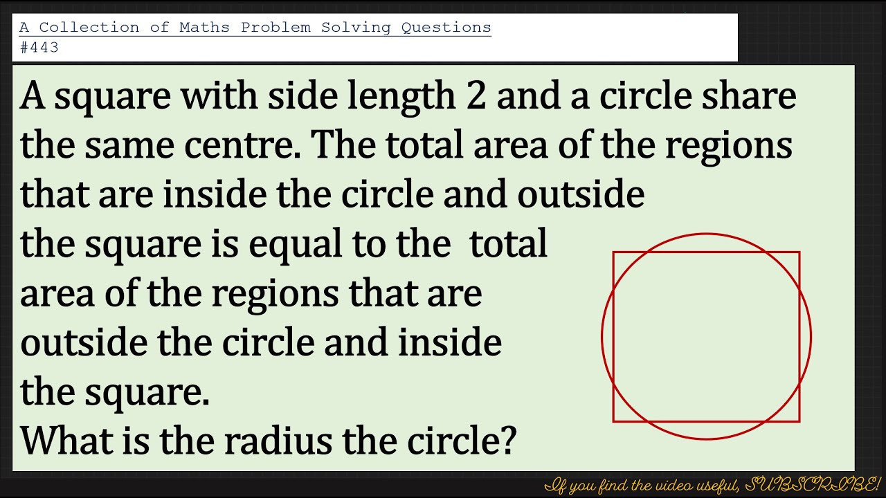 A Collection of Maths Problem Solving Questions#443 (Area | Find the ...