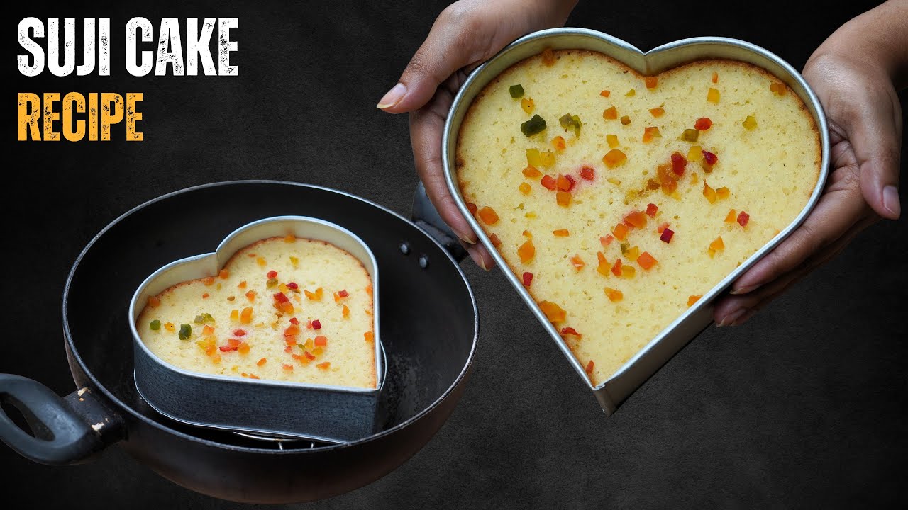 Eggless Suji Cake Recipe | Easy Suji Cake Without Oven - YouTube