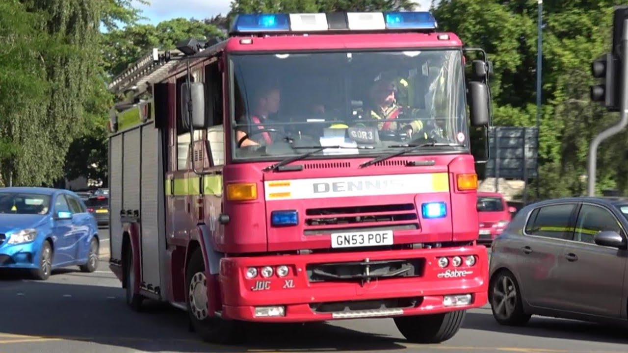 Kent Fire Engines responding x3 - 21 year old Dennis Sabre! - YouTube