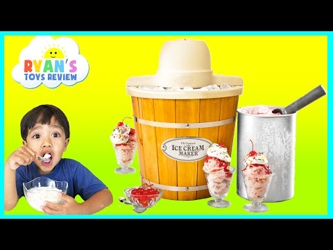 ICE CREAM MAKER Machine! Makes REAL YUMMY ICE CREAM treats with Ryan ...