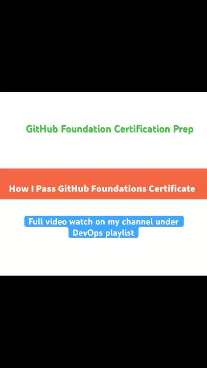 How To Pass Github Foundation Certification Github Cloudengineer Devops Sre Githublearning