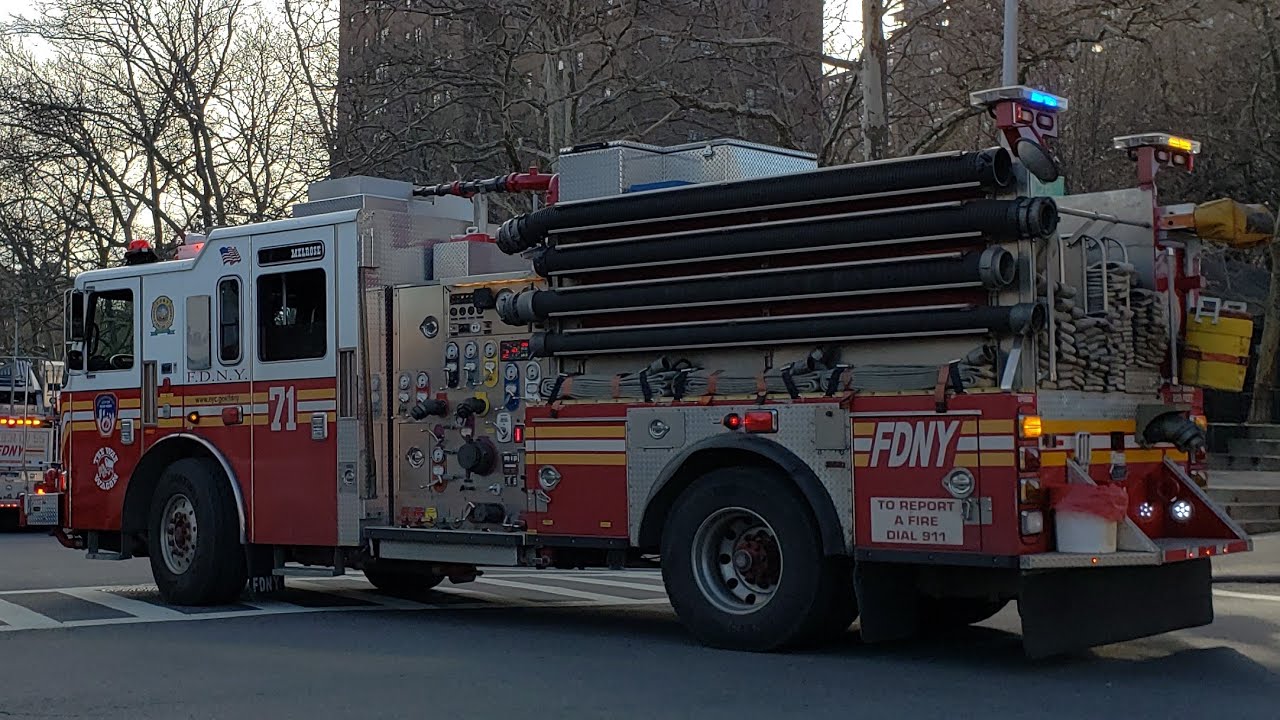 FDNY Engine 71 And Ladder 55 Responding With Massive Air Horns In The ...