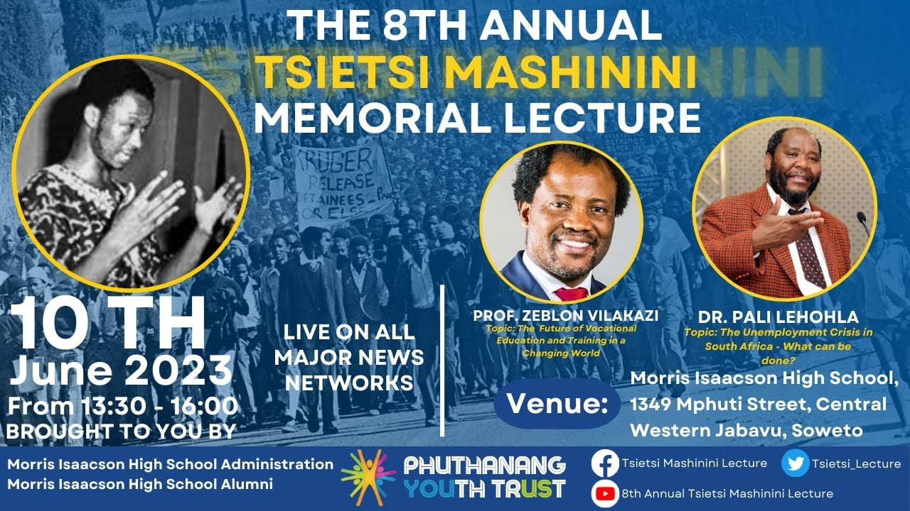 8th Tsietsi Mashinini Memorial Lecture 2023 - YouTube
