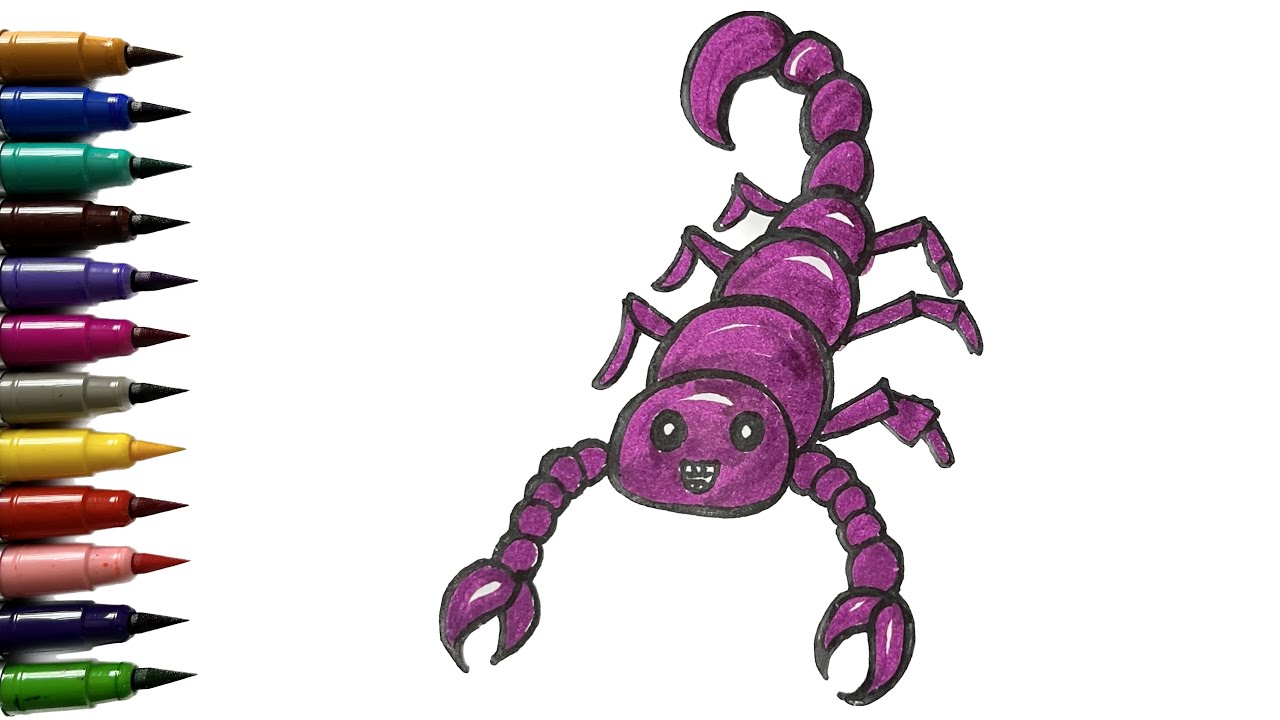 How to Draw Scorpion Easy Step by Step | Scorpion Drawing | Colouring ...