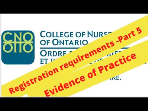 CNO Registration requirement Part 5  - Evidence of Practice