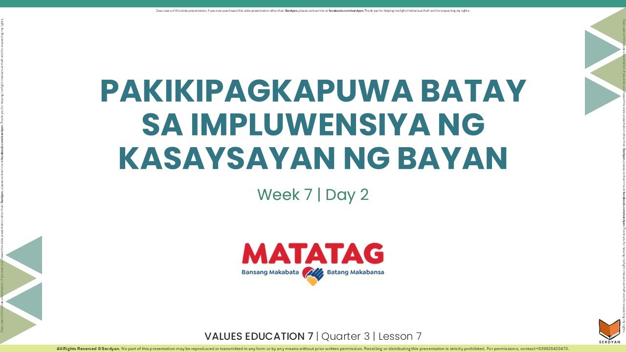 Values Education 7 - Q3W7D2 - Pakikipagkapuwa Batay sa Impluwensiya ng ...