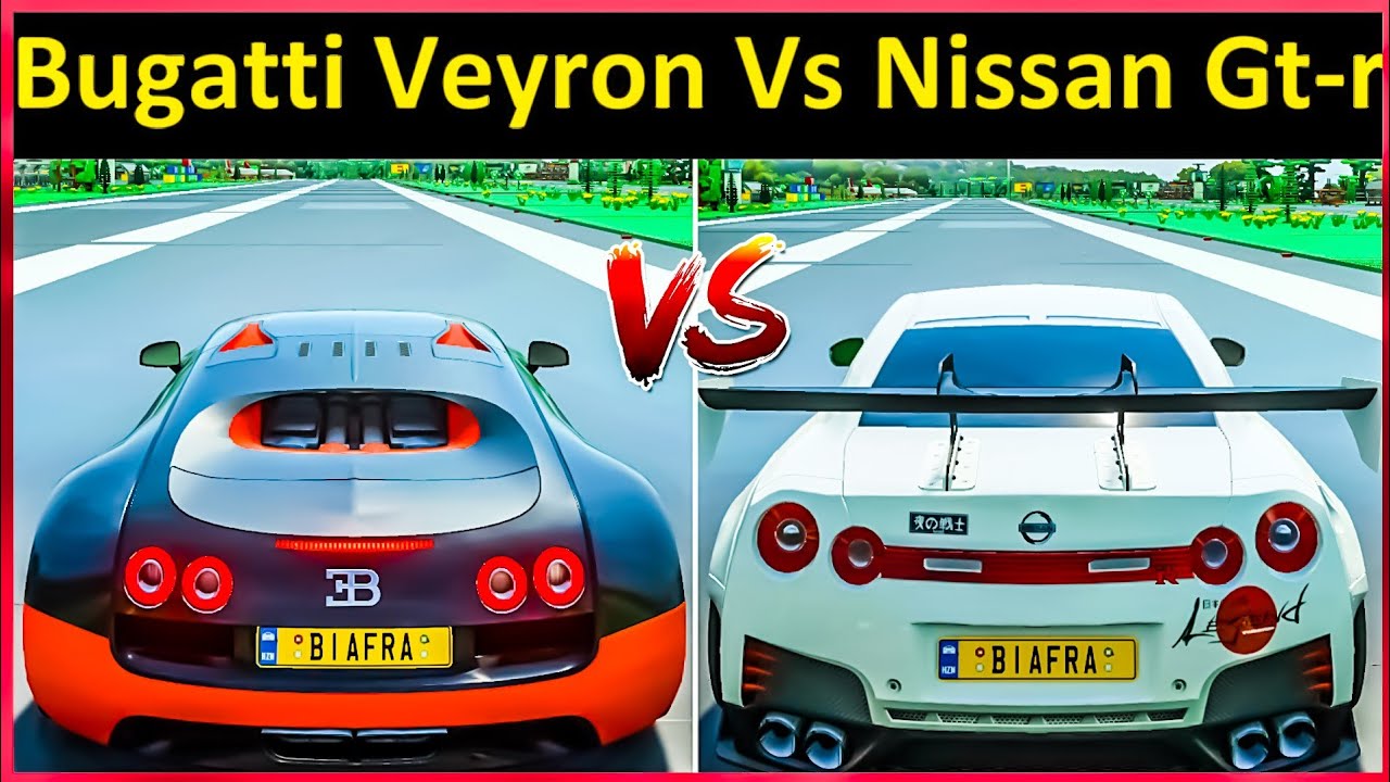 FH4 Drag Race: Bugatti Veyron Vs Nissan Gt-r Black Edition - YouTube