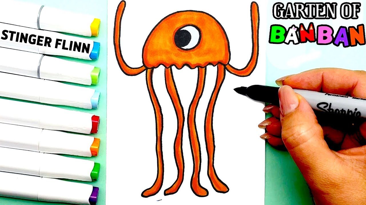 How to draw STINGER FLINN from Garten Of Banban @yulkaart - YouTube