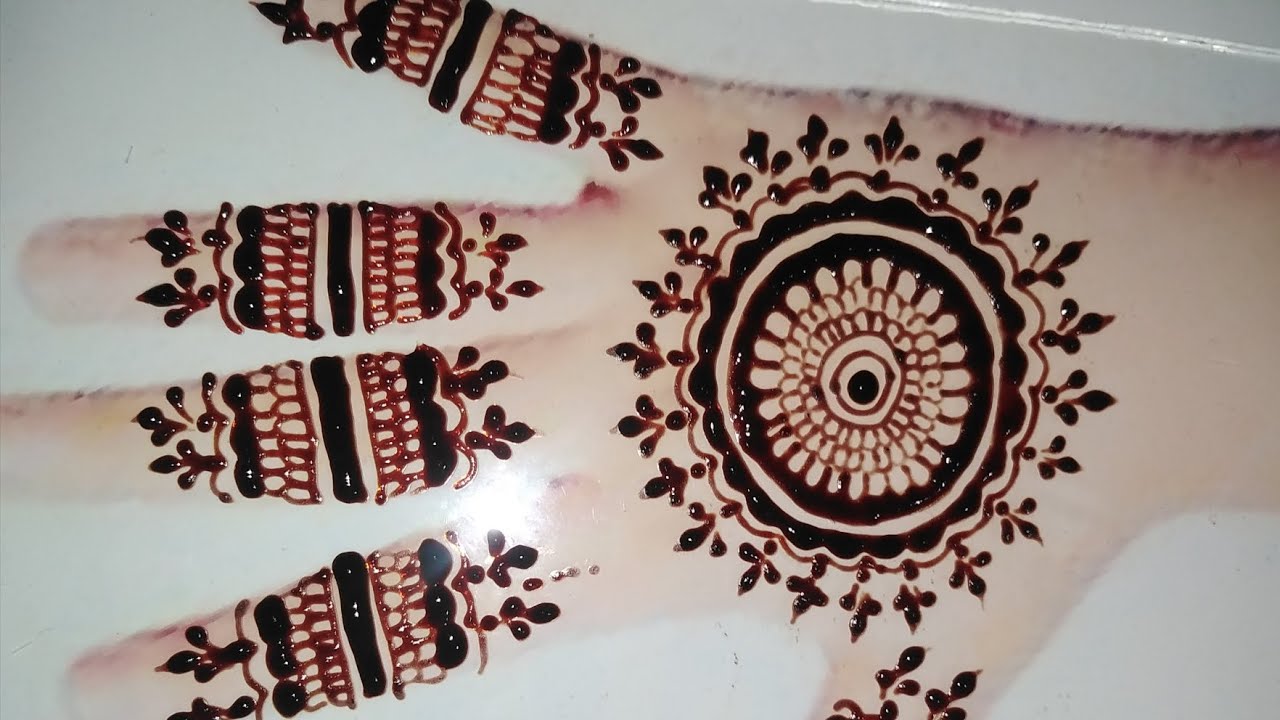 Beautiful and simple goal tikki mehndi design - YouTube
