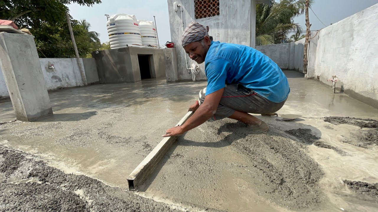 Flooring Techniques _ Roof Flooring with Chips Concrete Roof Flooring ...