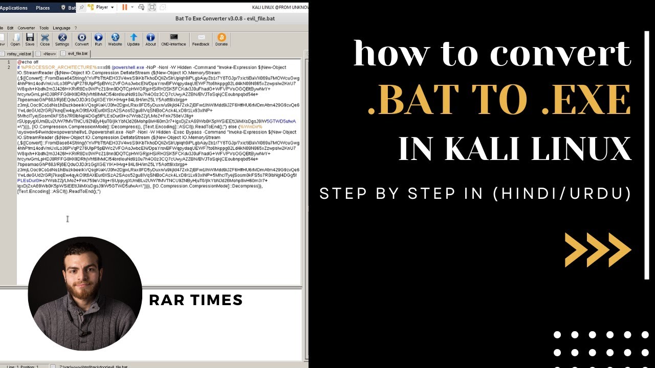 Bat To Exe Converter, Kali Linux (HINDI/URDU) - YouTube
