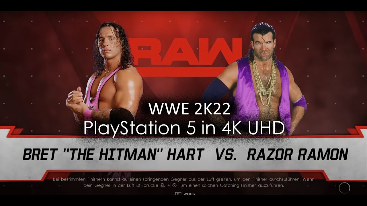 WWE 2K22 - Bret Hart vs Razor Ramon w. Entrance - PS5Share 4K UHD - YouTube