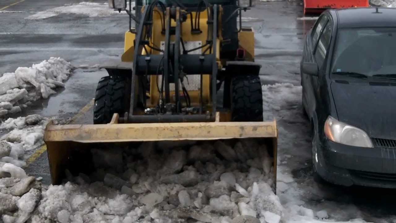 John Deere Mini Loader Scraping Ice 1 - YouTube