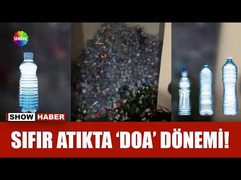 Arabasını pet şişelerle doldurdu!