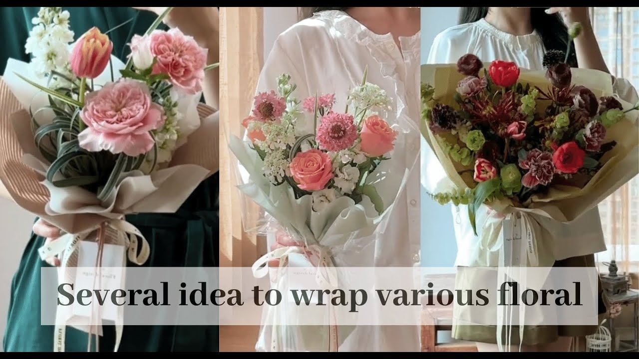 Various Floral Bouquet Wrapping Tutorials(22) | Flower Bouquet Wrapping ...