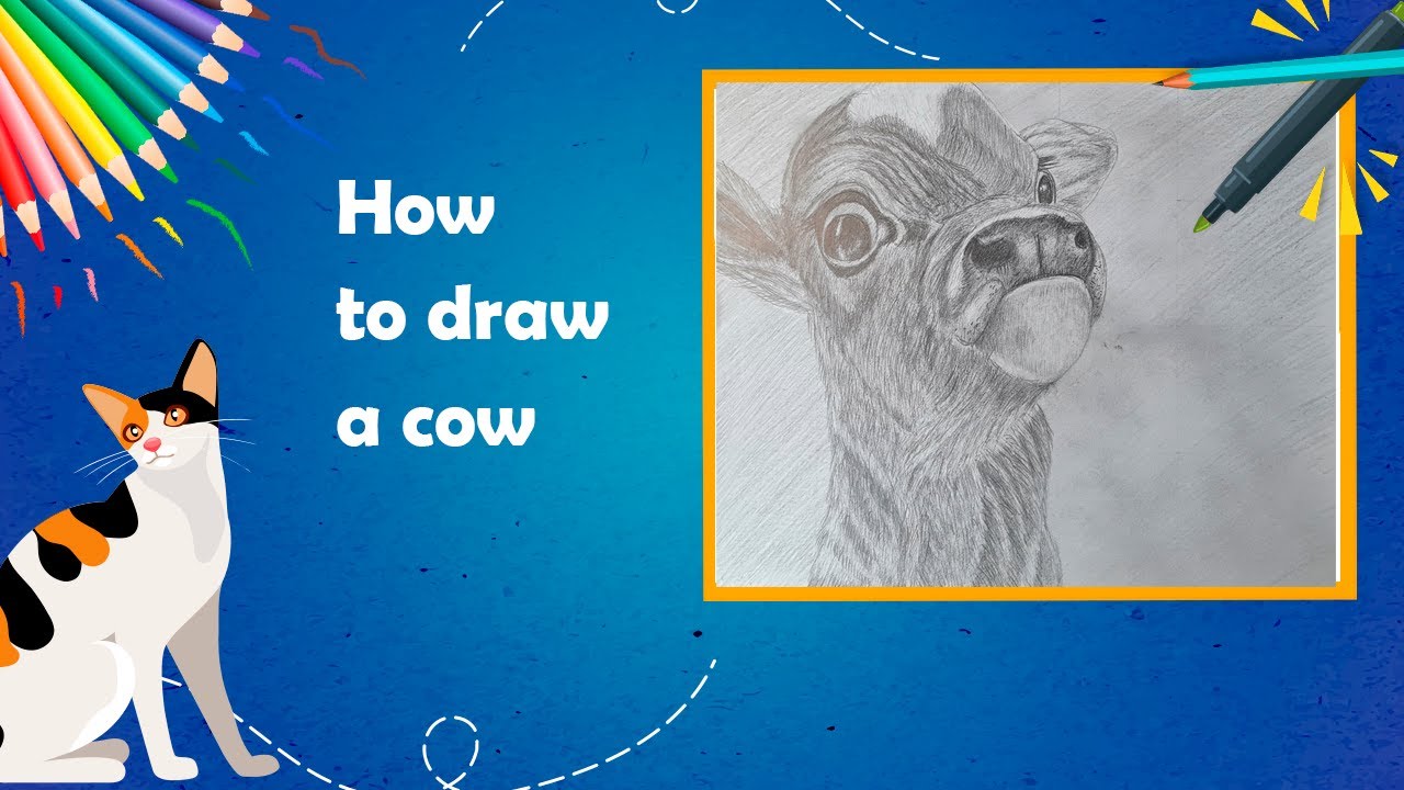 How to draw a cow - YouTube