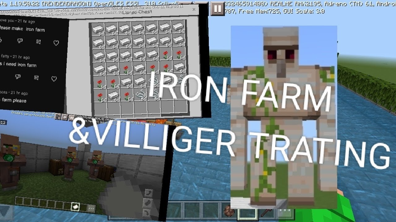 how to make iron farm & villiger trating base with phone - YouTube