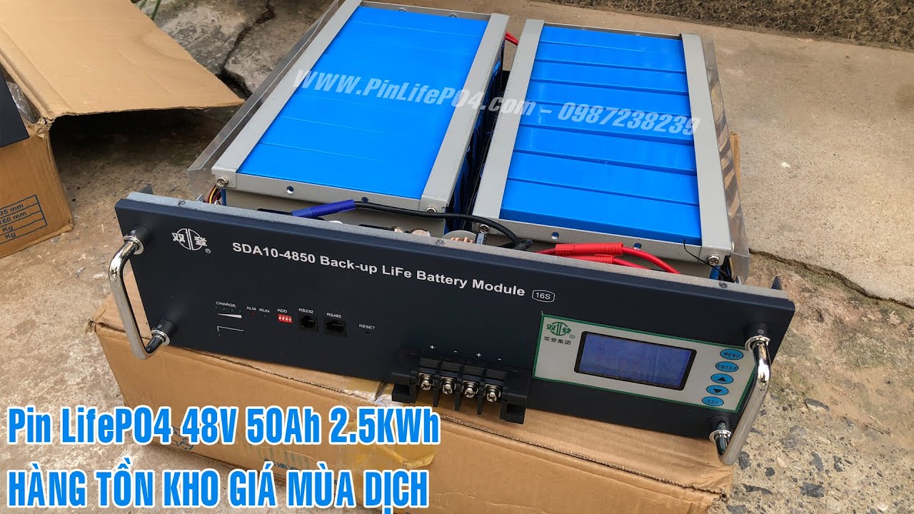 Về thêm Pin LifePO4 48V 50Ah LCD giá tồn kho SDA10-4850 - YouTube