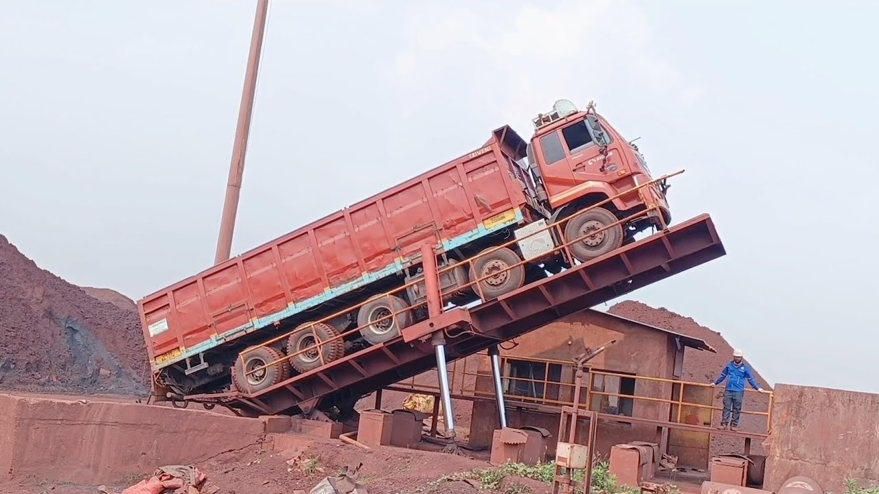 hydraulic truck tippler in plant | truck tippler Operation | Eicher pro ...