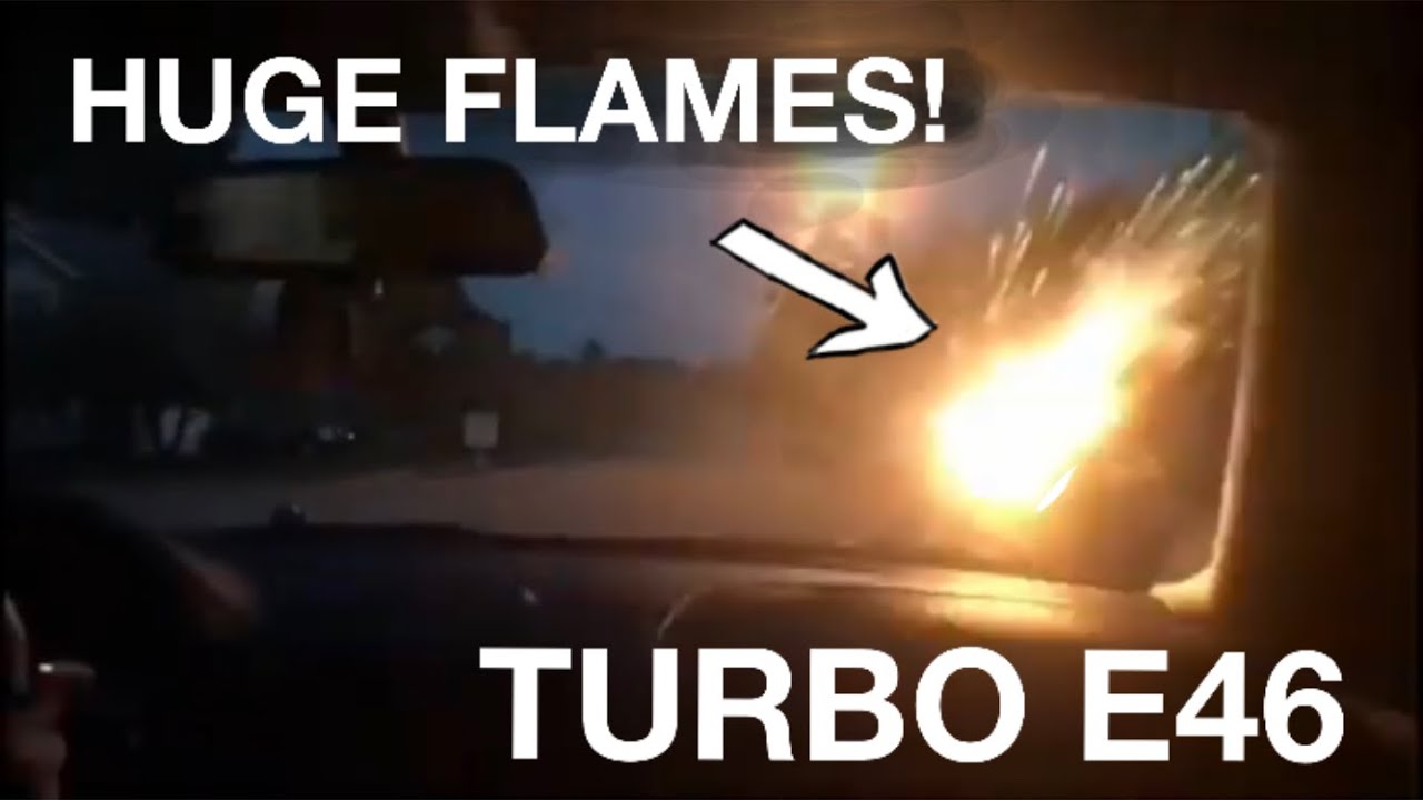 Turbo E46 Shoots Massive Flames - YouTube