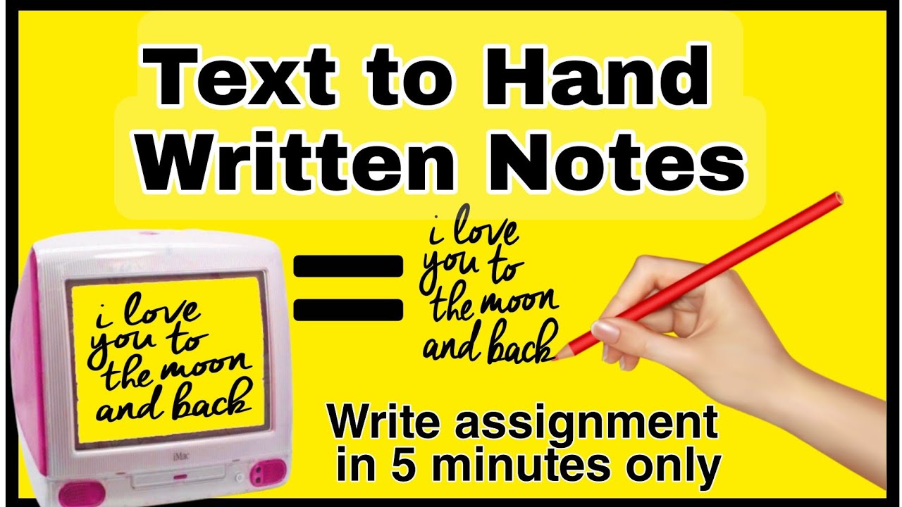 Convert Text to Hand Written Notes - YouTube