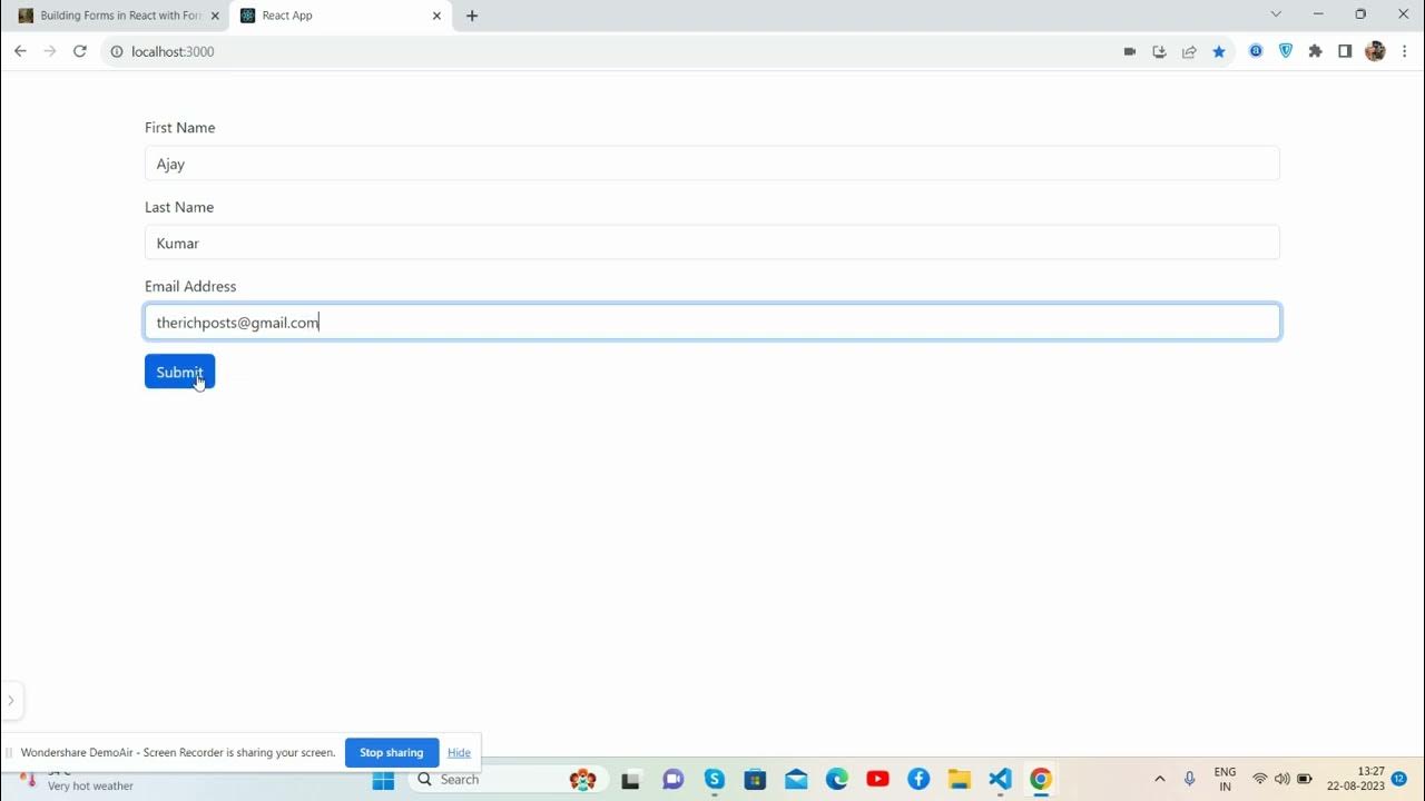 Building Forms In React With Formik Yup Validations Youtube