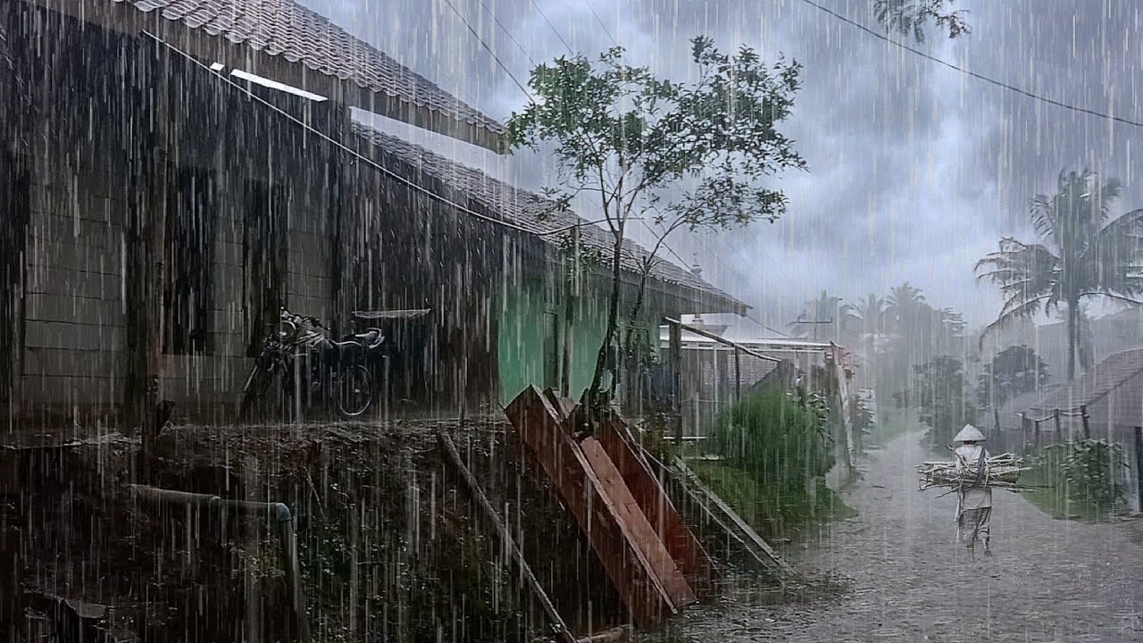 Heavy Rain in My Village | very cool, Eliminate insomnia and fall ...